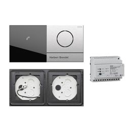 GIRA 106 System 2-fach Gegensprechanlagen Set Edelstahl V4A mit Sprachmodul mit 1 RT Edelstahl und Anzeigemodul + Wohnungsstation AP 125003 ohne Gravur