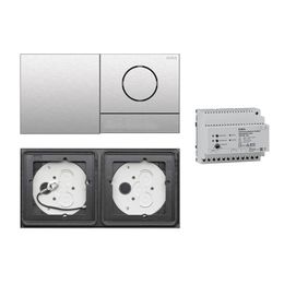 GIRA 106 System 2-fach Gegensprechanlagen Set Edelstahl V4A mit Sprachmodul mit 1 RT Edelstahl und Blindmodul + Audio-Steuergerät ohne Gravur