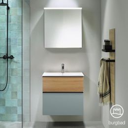 Burgbad Fiumo Badmöbel-Set Waschtisch mit Waschtischunterschrank und Spiegelschrank, SFXV062LF3957FOT52C0001G0200,