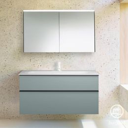 Burgbad Fiumo Badmöbel-Set Waschtisch mit Waschtischunterschrank und Spiegelschrank, SFXV122F3957C0001G0200,