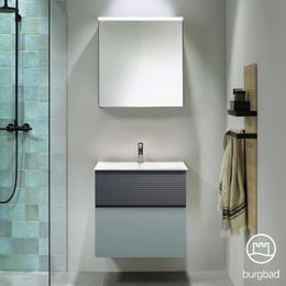 Burgbad Fiumo Badmöbel-Set Waschtisch mit Waschtischunterschrank und Spiegelschrank, SFXV062RF3957FOT56C0001G0200,