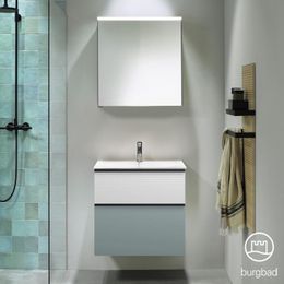 Burgbad Fiumo Badmöbel-Set Waschtisch mit Waschtischunterschrank und Spiegelschrank, SFXV062RF3957FOT2C0001G0200,