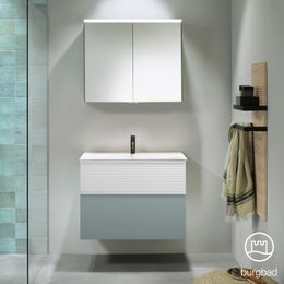 Burgbad Fiumo Badmöbel-Set Waschtisch mit Waschtischunterschrank und Spiegelschrank, SFXV082F3957FOT2C0001G0223,