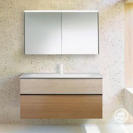Burgbad Fiumo Badmöbel-Set Waschtisch mit Waschtischunterschrank und Spiegelschrank, SFXV122F3960FOT45C0001G0200,