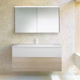 Burgbad Fiumo Badmöbel-Set Waschtisch mit Waschtischunterschrank und Spiegelschrank, SFXV122F3959FOT2C0001G0223,