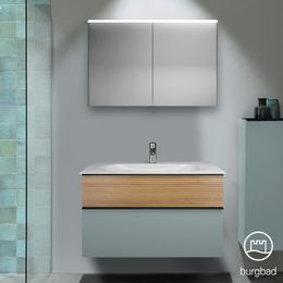 Burgbad Fiumo Badmöbel-Set Waschtisch mit Waschtischunterschrank und Spiegelschrank, SFXV102F3957FOT52C0001G0200,
