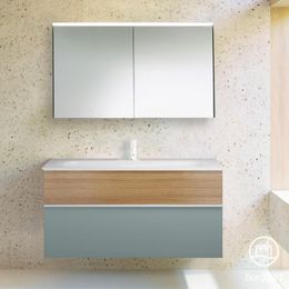 Burgbad Fiumo Badmöbel-Set Waschtisch mit Waschtischunterschrank und Spiegelschrank, SFXV122F3957FOT52C0001G0223,