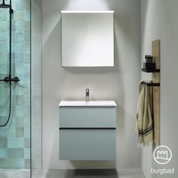 Burgbad Fiumo Badmöbel-Set Waschtisch mit Waschtischunterschrank und Spiegelschrank, SFXV062RF3957C0001G0200,