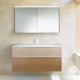 Burgbad Fiumo Badmöbel-Set Waschtisch mit Waschtischunterschrank und Spiegelschrank, SFXV122F3960FOT45C0001G0223,