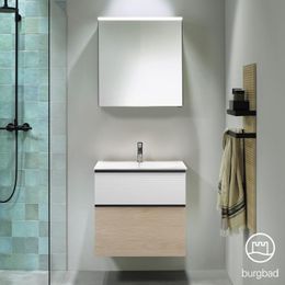 Burgbad Fiumo Badmöbel-Set Waschtisch mit Waschtischunterschrank und Spiegelschrank, SFXV062LF3959FOT2C0001G0200,