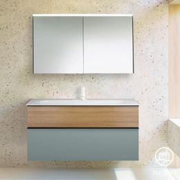 Burgbad Fiumo Badmöbel-Set Waschtisch mit Waschtischunterschrank und Spiegelschrank, SFXV122F3957FOT52C0001G0200,