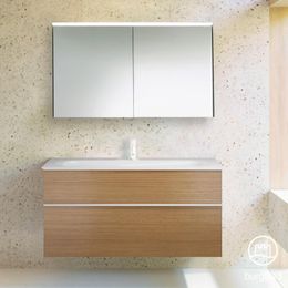 Burgbad Fiumo Badmöbel-Set Waschtisch mit Waschtischunterschrank und Spiegelschrank, SFXV122F3960C0001G0223,