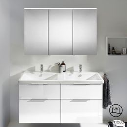 Burgbad Eqio Badmöbel-Set 5 Doppel-Waschtisch mit Waschtischunterschrank und Spiegelschrank, SFAQ123LF2009C0001G0146,