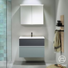 Burgbad Fiumo Badmöbel-Set Waschtisch mit Waschtischunterschrank und Spiegelschrank, SFXV082F3957FOT56C0001G0223,