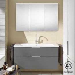 Burgbad Eqio Badmöbel-Set 3 Waschtisch mit Waschtischunterschrank und Spiegelschrank, SFAN123RF2010C0001G0146,