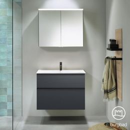Burgbad Fiumo Badmöbel-Set Waschtisch mit Waschtischunterschrank und Spiegelschrank, SFXV082F3958C0001G0200,