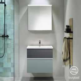 Burgbad Fiumo Badmöbel-Set Waschtisch mit Waschtischunterschrank und Spiegelschrank, SFXV062RF3957FOT56C0001G0223,