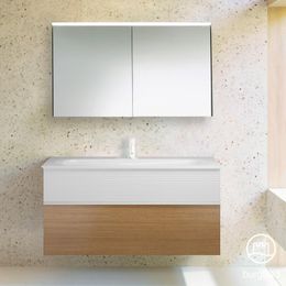 Burgbad Fiumo Badmöbel-Set Waschtisch mit Waschtischunterschrank und Spiegelschrank, SFXV122F3960FOT2C0001G0223,