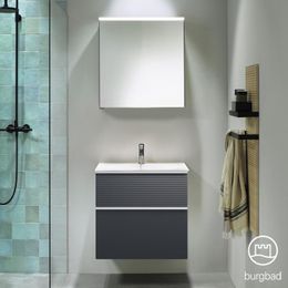Burgbad Fiumo Badmöbel-Set Waschtisch mit Waschtischunterschrank und Spiegelschrank, SFXV062RF3958C0001G0223,