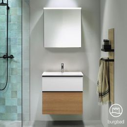 Burgbad Fiumo Badmöbel-Set Waschtisch mit Waschtischunterschrank und Spiegelschrank, SFXV062LF3960FOT2C0001G0200,