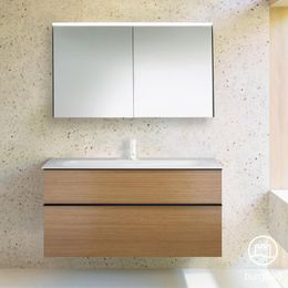 Burgbad Fiumo Badmöbel-Set Waschtisch mit Waschtischunterschrank und Spiegelschrank, SFXV122F3960C0001G0200,