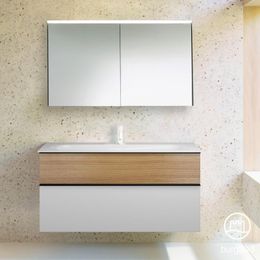 Burgbad Fiumo Badmöbel-Set Waschtisch mit Waschtischunterschrank und Spiegelschrank, SFXV122F3956FOT52C0001G0200,