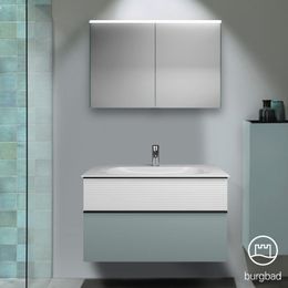 Burgbad Fiumo Badmöbel-Set Waschtisch mit Waschtischunterschrank und Spiegelschrank, SFXV102F3957FOT2C0001G0200,