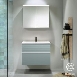 Burgbad Fiumo Badmöbel-Set Waschtisch mit Waschtischunterschrank und Spiegelschrank, SFXV082F3957C0001G0223,