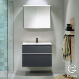Burgbad Fiumo Badmöbel-Set Waschtisch mit Waschtischunterschrank und Spiegelschrank, SFXV082F3958C0001G0223,