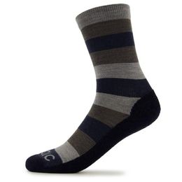 Stoic - Merino Trekking Crew Socks Stripes - Wandersocken 36-38 | EU 36-38 schwarz