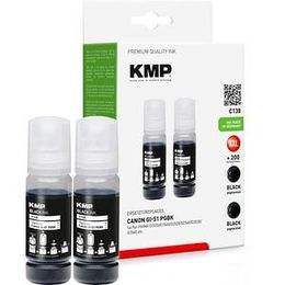 KMP C138 schwarz Tintenflaschen kompatibel zu Canon GI-51 PGBK, 2er-Set