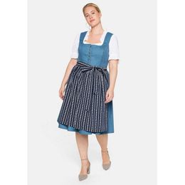 sheego Dirndl Große Größen in Denim-Optik mit Schürze 2-tlg., blau