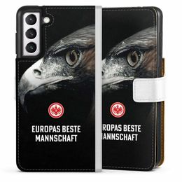DeinDesign Handyhülle Eintracht Frankfurt Offizielles Lizenzprodukt Europameisterschaft, Samsung Galaxy S21 5G Hülle Handy Flip Case Wallet Cover