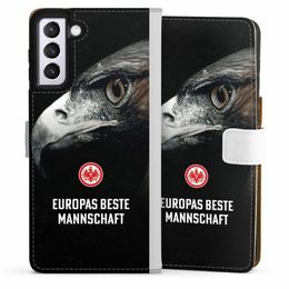 DeinDesign Handyhülle Eintracht Frankfurt Offizielles Lizenzprodukt Europameisterschaft, Samsung Galaxy S21+ 5G Hülle Handy Flip Case Wallet Cover