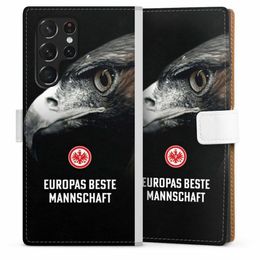 DeinDesign Handyhülle Eintracht Frankfurt Offizielles Lizenzprodukt Europameisterschaft, Samsung Galaxy S22 Ultra Hülle Handy Flip Case Wallet Cover