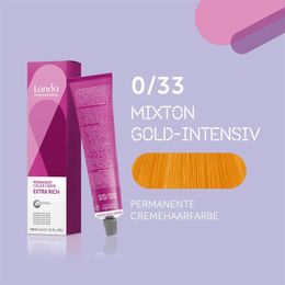 LONDA Professional Extra Rich Crème Permanente Cremehaarfarbe 0/33 Mixton gold-intensiv 60ml