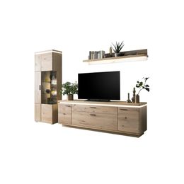 Woodford Wohnwand Novara ¦ holzfarben ¦ Maße (cm): B: 285 H: 204 T: 50.0 » Höffner