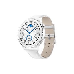 Huawei Watch GT 3 Pro 43mm Classic - Ceramic Case with White Leather Strap