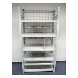 hofe Steckregal, leichte Ausführung, komplett aufgebaut, 6 Fachböden, 5 Fachteiler, Boden-BxT 1000 x 500 mm, Höhe 2000 mm
