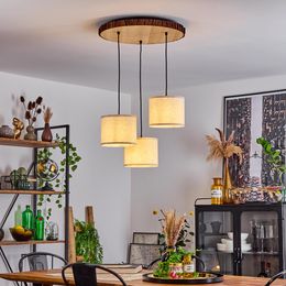 hofstein Perdigueira Pendelleuchte Naturfarben, Schwarz, 3-flammig