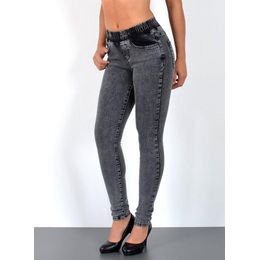 ESRA Skinny-fit-Jeans J291 Damen Skinny Jeans High Waist mit elastischem Gummi-Bund