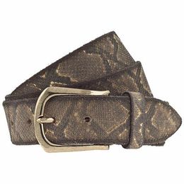 b.belt Sabia Gürtel Leder dunkel grau/gold metallic 100 cm