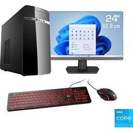 CSL Speed V25884 PC-Komplettsystem (24", Intel® Core i3 12100, Intel UHD Graphics 730, 8 GB RAM, 500 GB SSD), schwarz