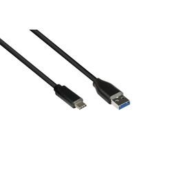 shortix USB-C-Kabel: USB-A 3.0 auf USB-Typ-C bis zu 5Gbit/s. 30cm. weiß. USB-Kabel