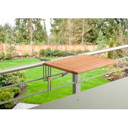 Merxx Balkonhängetisch Holz, für den Balkon geeignet, 60x40 cm, braun