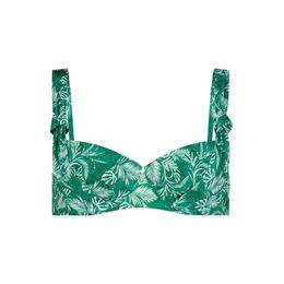 Hunkemöller Hunkemöller Bikinitop 'Bermuda' Damen Größe 80 grün / weiß