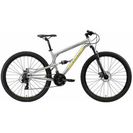 Bikestar Mountainbike, 21 Gang Shimano RD-TY300 Schaltwerk, Kettenschaltung, für Damen und Herren, Kettenschaltung, grau
