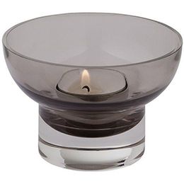 Fink Teelichthalter JULIA (Set, 2 St), Windlicht, aus mundgeblasenem Glas, Ø ca. 10,5 cm, grau
