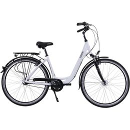 Cityrad HAWK Bikes "HAWK City Wave Deluxe White" Fahrräder Gr. 44 cm, 26 Zoll (66,04 cm), weiß Alle Fahrräder