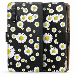 DeinDesign Handyhülle Gänseblume Blumen Motiv ohne Hintergrund, Huawei Nova 5T Hülle Handy Flip Case Wallet Cover Handytasche Leder, schwarz